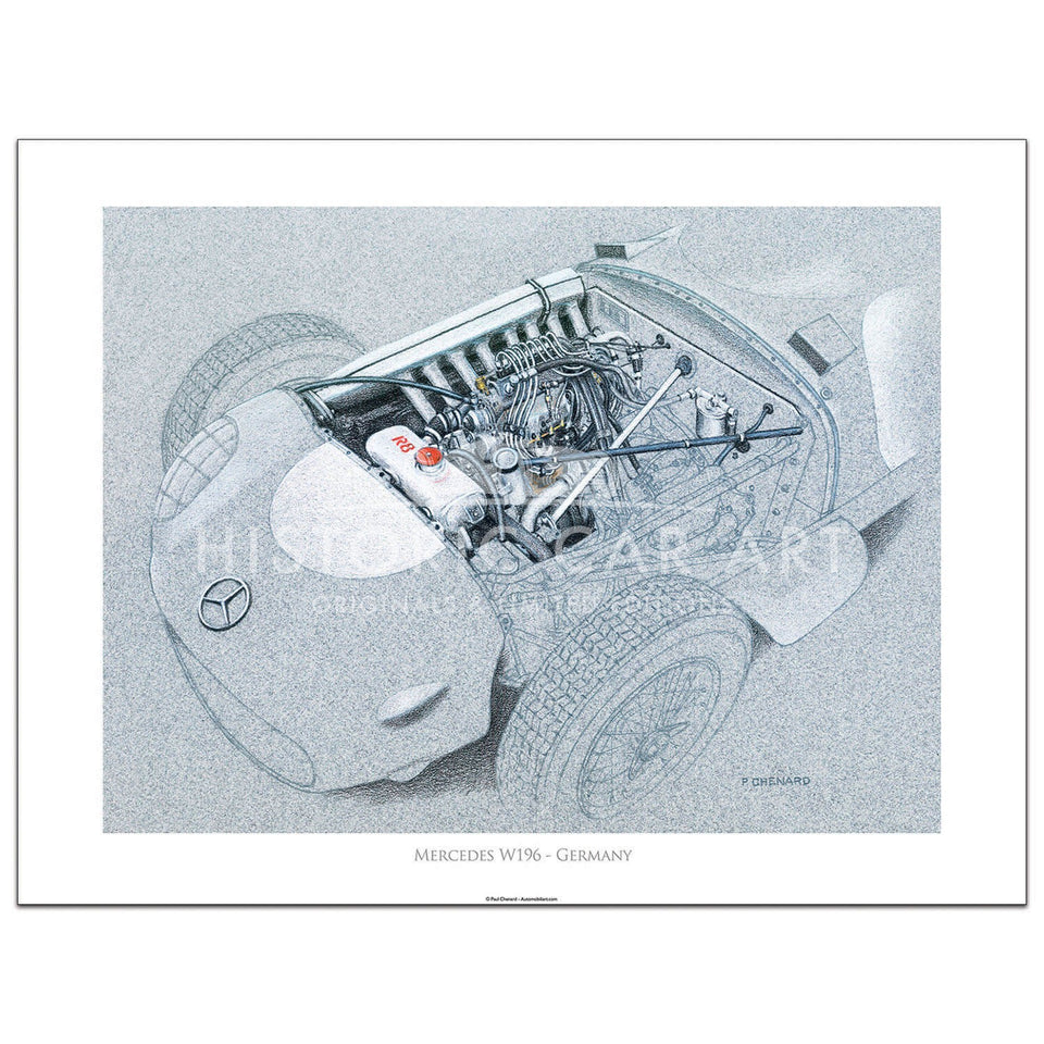 Paul CHENARD -Grand Prix Engine Series - Mercedes W196 - Print ...