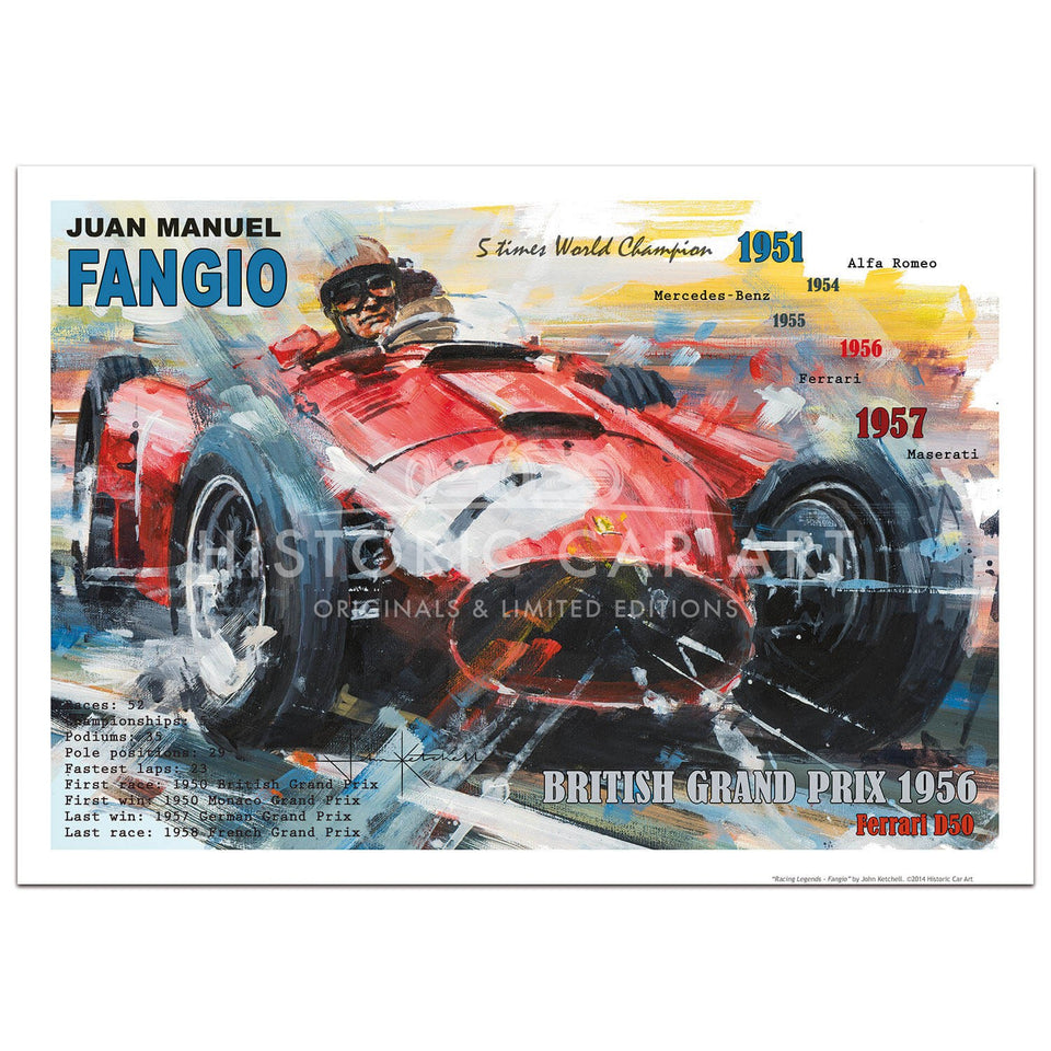 John KETCHELL -Juan Manuel Fangio & Ferrari | Art Mug or Poster ...
