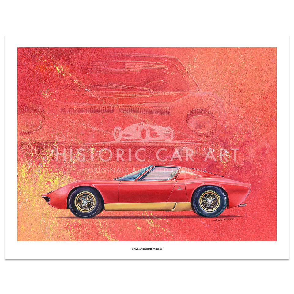 Simon BRITNELL -Lamborghini Miura | Art Print – Historic Car Art