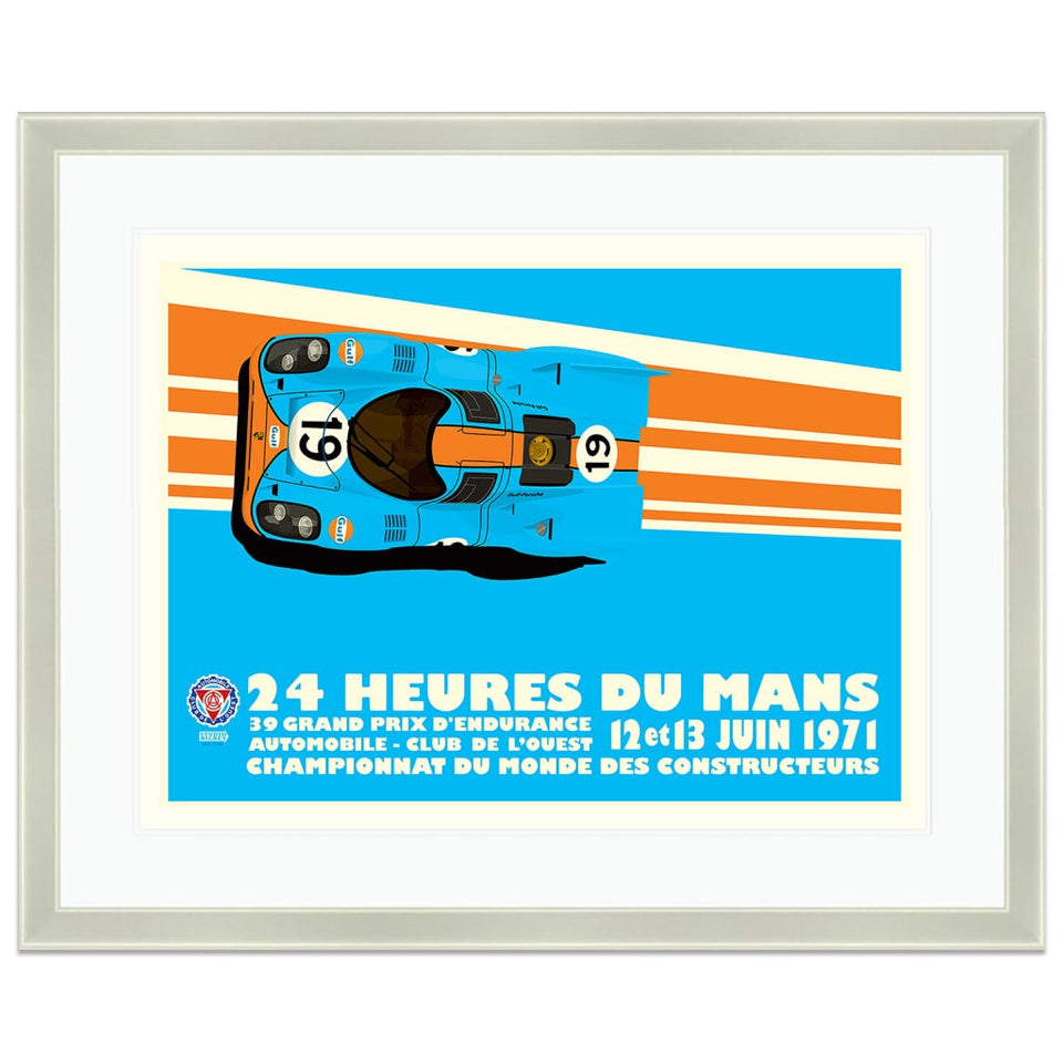 Studio BILBEY -1971 Gulf Porsche 917 | Le Mans 24 Hours | Art Print ...