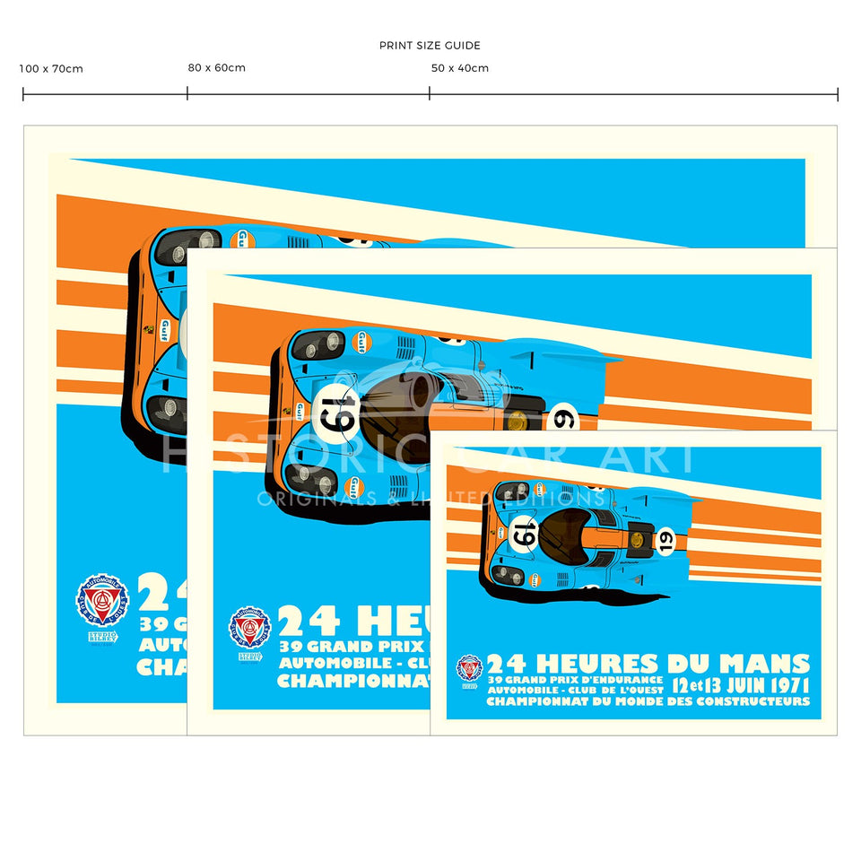 Studio BILBEY -1971 Martini Porsche 917 | Le Mans 24 Hours | Art Print ...