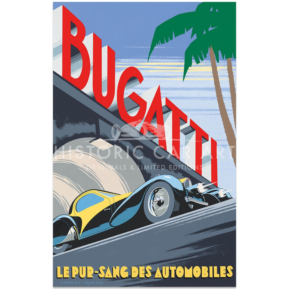 Charles AVALON -Bugatti Type 57 Atalante | Poster – Historic Car Art