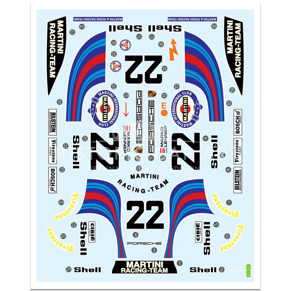 Studio BILBEY -Martini Porsche 917 | Le Mans 1971 | Decal Sheet | Art ...