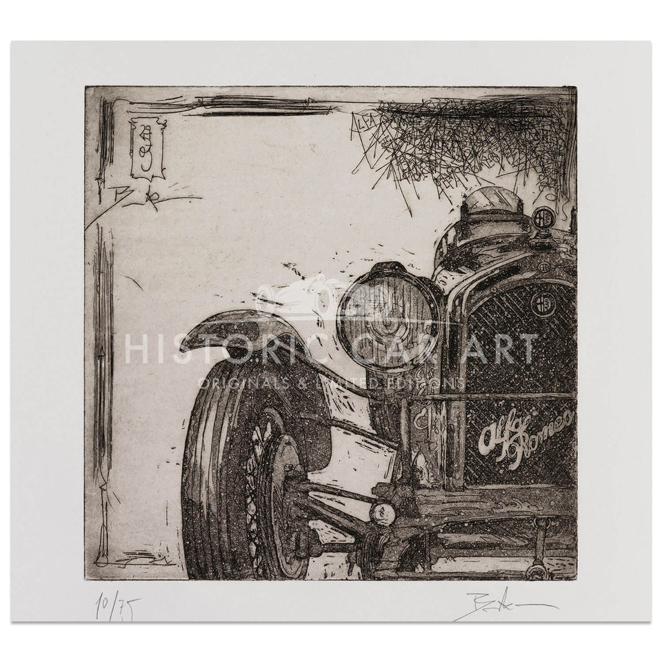 Dirk BECKER -Alfa Romeo 6C1750 | Etching – Historic Car Art