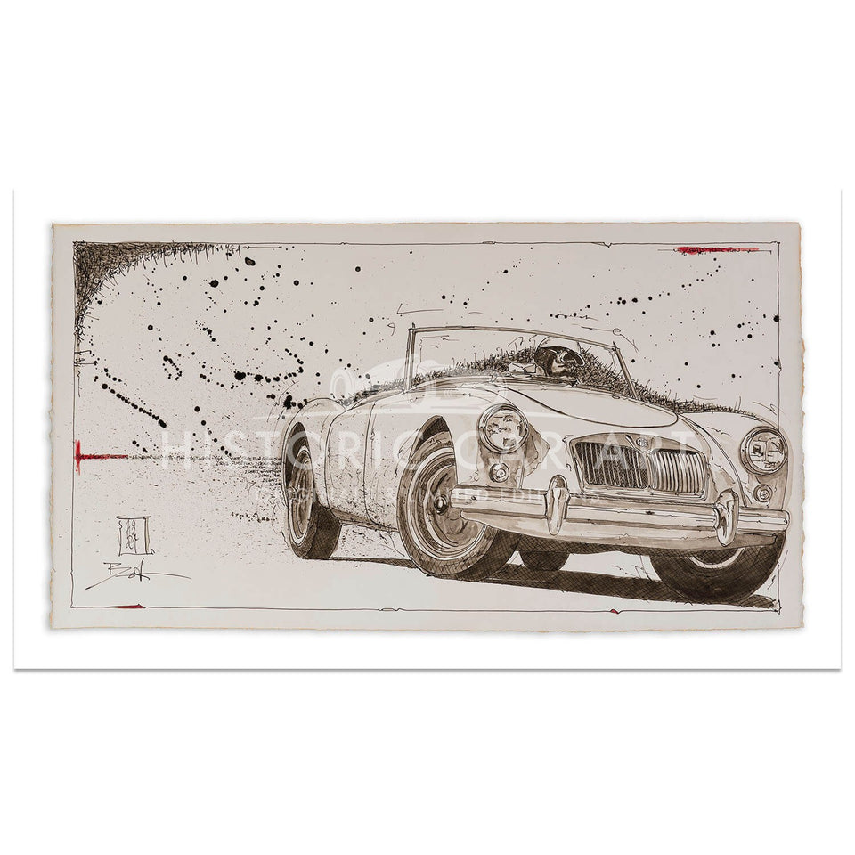 Dirk BECKER -MG MGA | Art Print – Historic Car Art