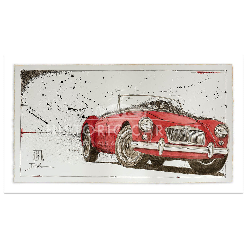 Dirk BECKER -MG MGA | Art Print – Historic Car Art