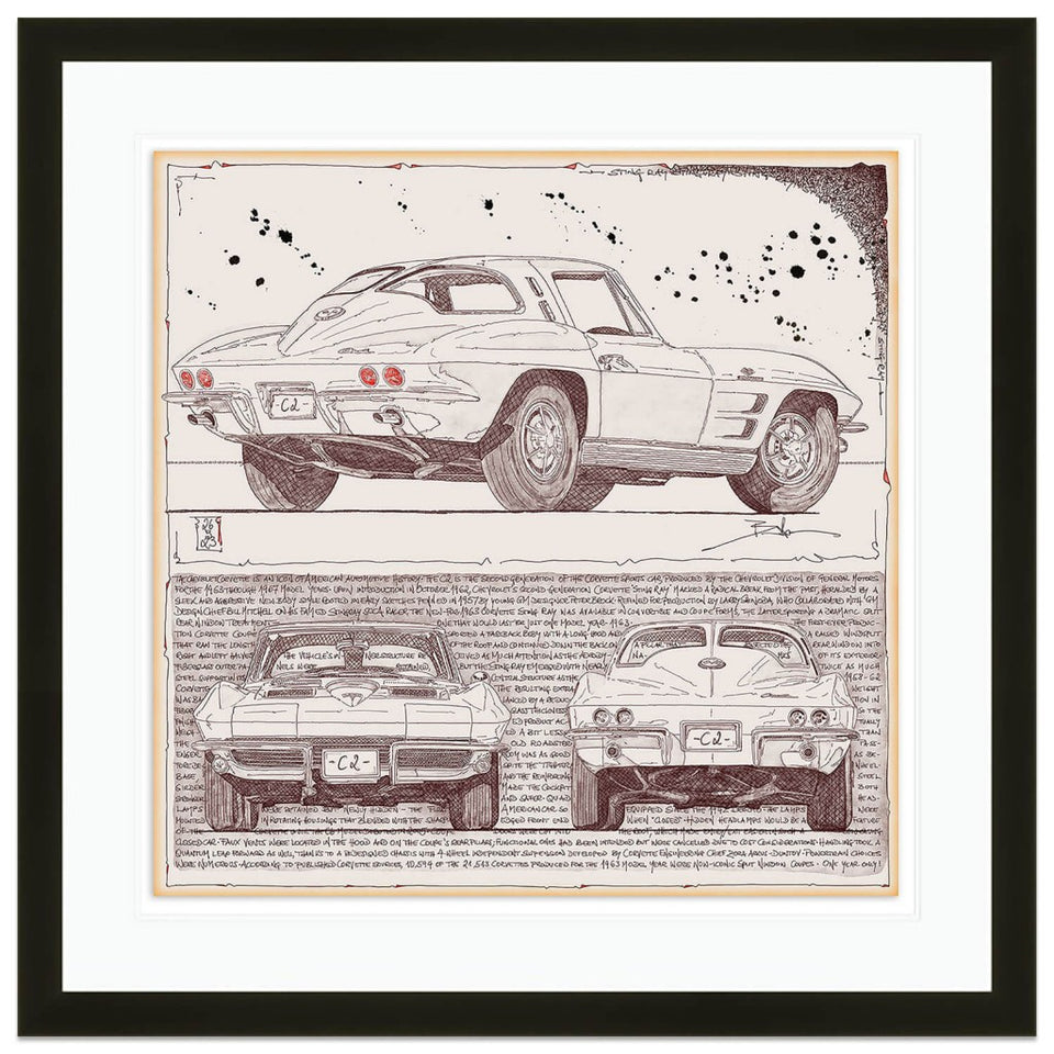 Dirk BECKER -Corvette C2 Coupe | 1963 | Triple View | Art Print ...