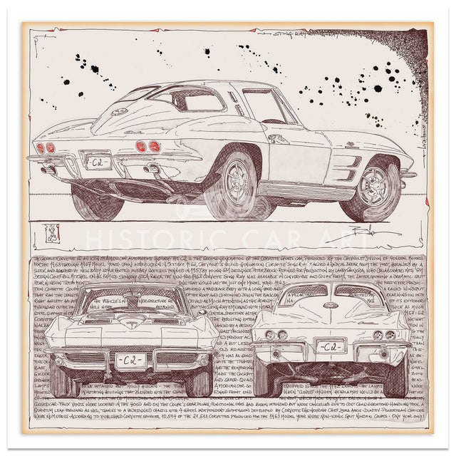 Dirk BECKER -Corvette C2 Coupe | 1963 | Triple View | Art Print ...