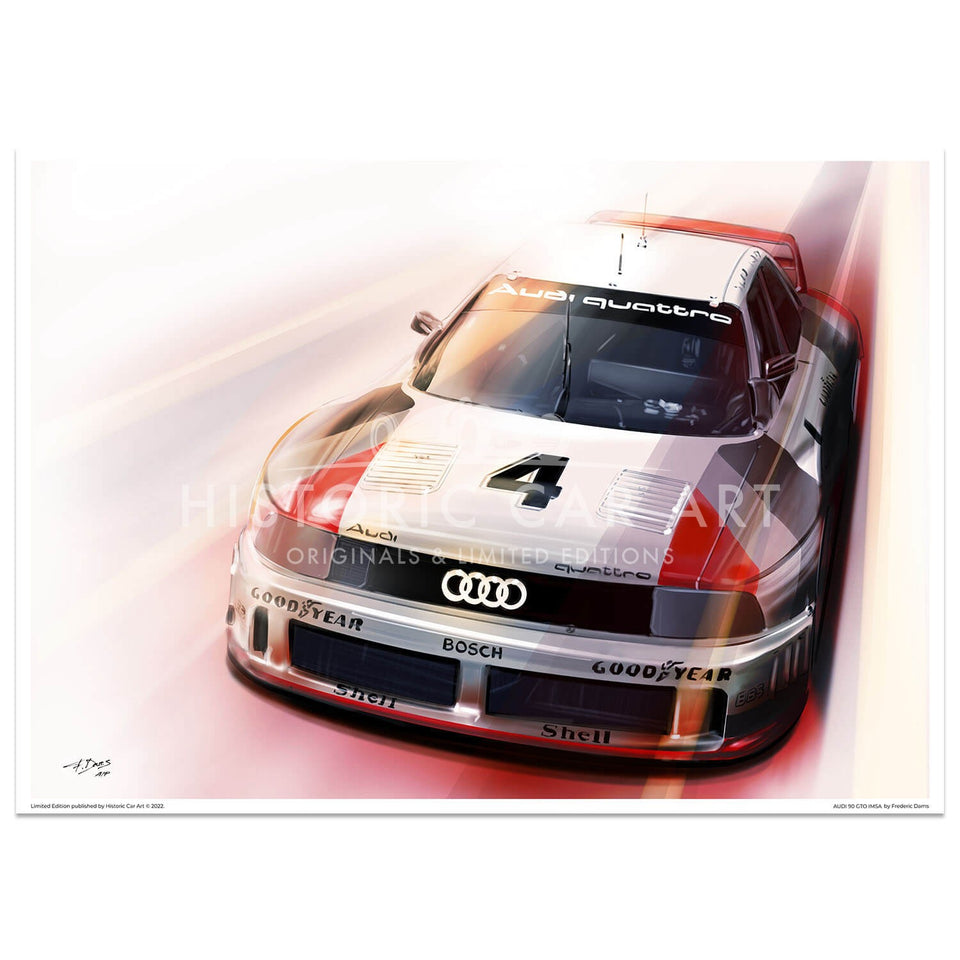 Frederic DAMS -Audi 90 Quattro IMSA GTO | Art Print – Historic Car Art